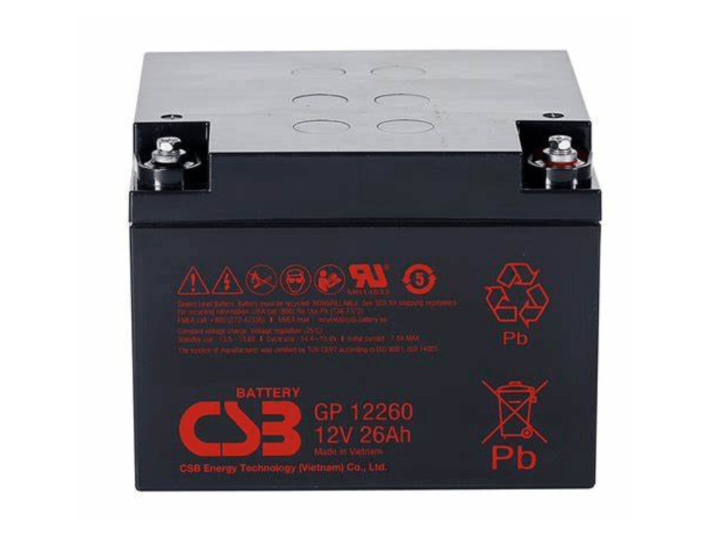 Batería Estacionaria CSB 12V 26AMP LAR:166 GP12260